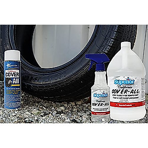California Cover All by Superior Products- Automotive Tire Shine Spray & Professional Grade -Tire Dressing - High Gloss - Water Repellent & Made in America (16 oz)