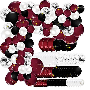 Graduation Decorations Maroon Black 2024/Burgundy Black Graduation Party Decorations 2024 Burgundy Black Balloons 114Pcs Burgundy White Black Balloon Maroon Birthday Wedding