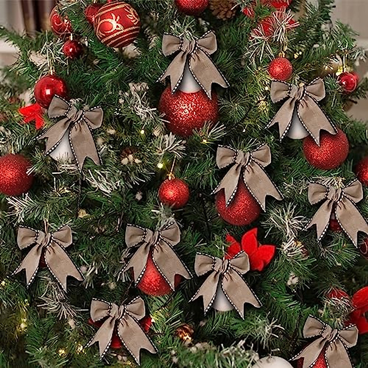 MuRealy Wired Edge Ribbon, Natural and Black Edged 10 Yards 2.5 Inch, Polyester Wired Ribbon, Decorative Ribbons for Christmas Parties, Wedding, Gifts Wrapping, Floral Wreath, and Bow