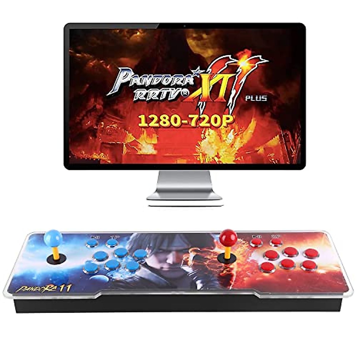 Pandora Treasure 3D Arcade Game Console - 26800 Games Installed, Search Games, Support 3D Games, Add More Games, 1280x720P, Favorite List, 4 Players Online Game, 2 Player Game Controls (Yellow)