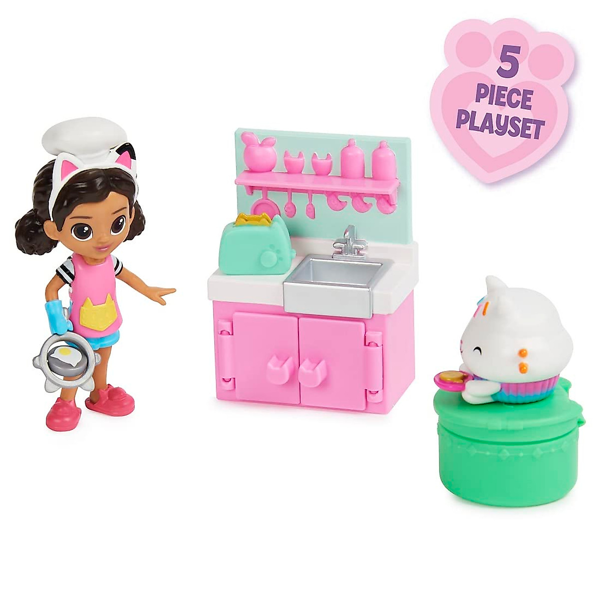 Gabby’s Dollhouse, Lunch and Munch Kitchen Set with 2 Toy Figures, Accessories and Furniture Piece, Kids Toys for Ages 3 and up