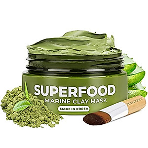 PLANTIFIQUE Korean Skin Care Detox Face Mask with Avocado & Superfoods - Clay Mask Dermatologist Tested, Hydrating Mud Mask for Face and Body - Vegan Face Masks Skincare 3.4 Oz/100ml