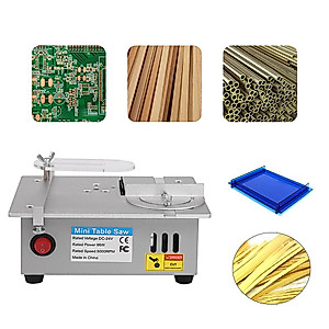 Bachin Mini Hobby Table Saw Handmade Woodworking Bench Saw 1/2" Adjustable Cut Depth, Seven Speed Adjustable Power Supply, Small Hobby Table Saw for Miniature Wood Craft Cutting
