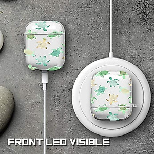 Cute Turtle AirPods Case Cover,Soft TPU AirPods Case 2&1 Shockproof Silicone Waterproof AirPods Skin Cover Protective Case for Airpods 1st/2nd Charging Case for iPhone XR/7/7P/8/8P (Little Turtle)