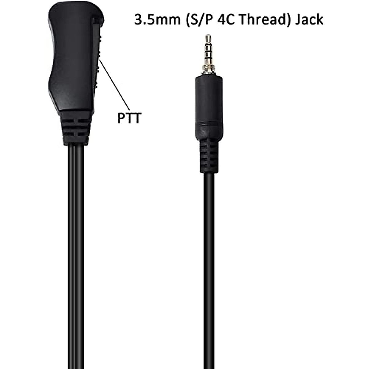 UAYESOK Waterproof Acoustic Tube Walkie Talkie Earpiece with Mic PTT 3.5mm Screw Thread Headset for Yaesu VX-6 VX-6R VX-7R VX-170 FT-270 Standard Horizon HX210 HX400 HX750S HX870 HX890