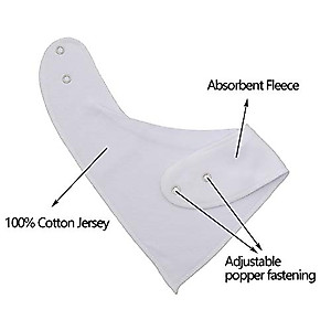 Maiwa Black White Cotton Bandana Snap Drool Bibs for Baby Girls Boys for Drooling eating Teething for 12 Pack