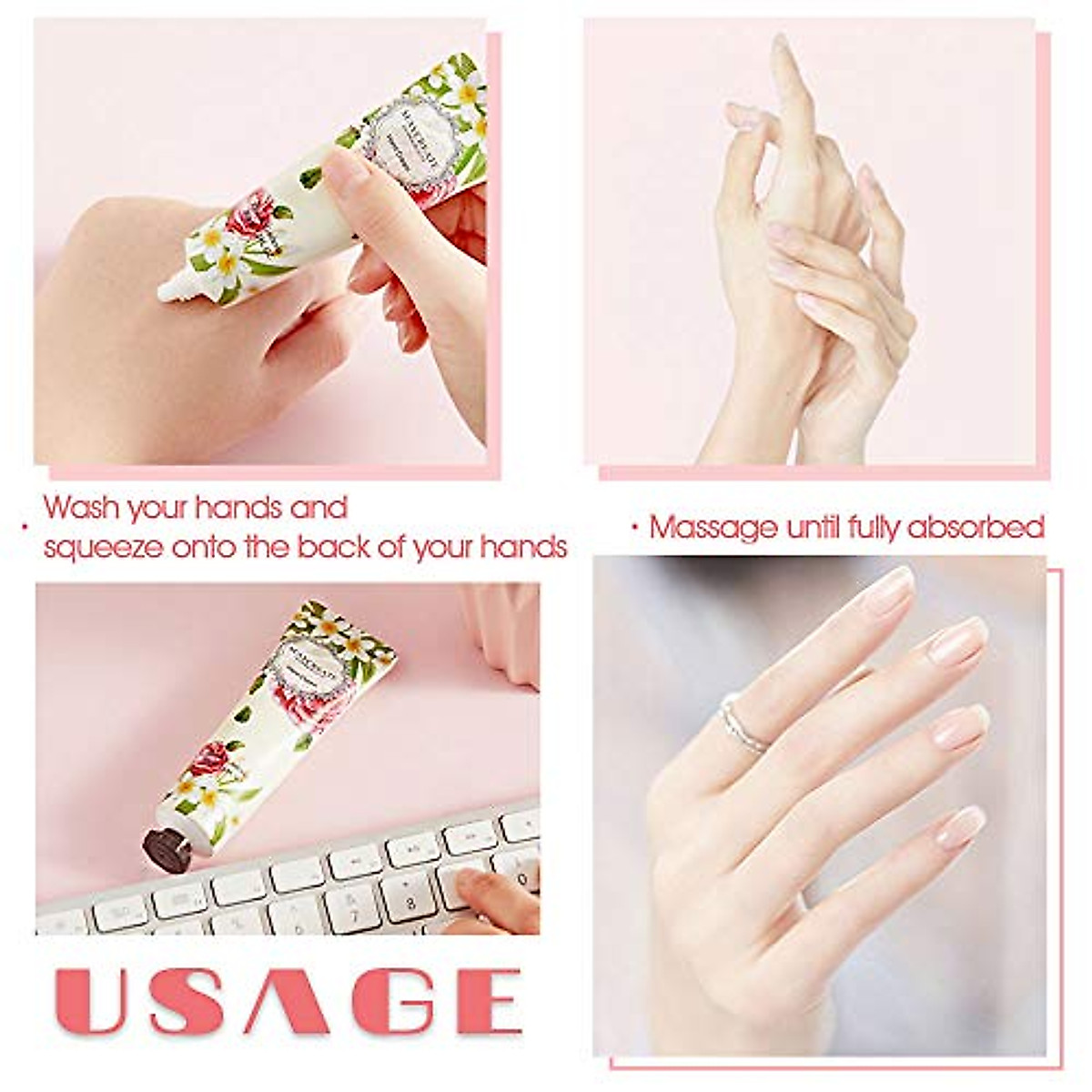 ALINICE Hand Cream Hand Moisturizer - Plant Fragrance Hand Cream Moisturizing and Nourishing Hand Care Cream for Working Hands, Repair Anti Aging Anti Chapping,10Pcs