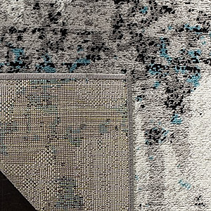 SAFAVIEH Skyler Collection Area Rug - 8' x 10', Grey & Blue, Modern Abstract Design, Non-Shedding & Easy Care, Ideal for High Traffic Areas in Living Room, Bedroom (SKY193B)