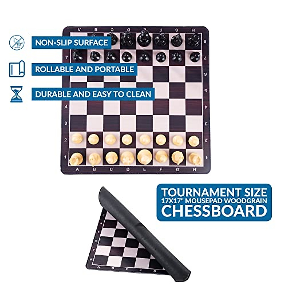 Prevision Chess - Chess Sets for Adults Unique Themed - Ecliptic Design Exotic Chess Set - 34 Weighted Chess Pieces - Roll Up Chess Boards for Adults - Travel Chess Set for Kids