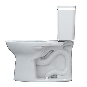 TOTO Drake Two-Piece Elongated 1.28 GPF TORNADO FLUSH Toilet with CEFIONTECT, Cotton White - CST776CEG#01