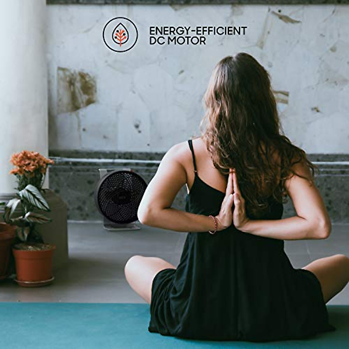 Sharper Image GO 9 Rechargeable Portable Fan with Stand, 3 Speeds, Adjustable Head Tilt, Black