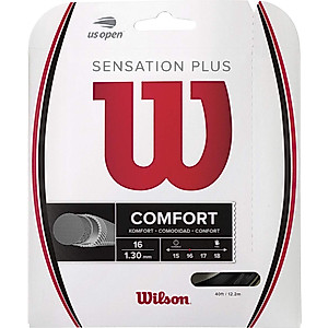 Wilson Sensation Plus 16 Tennis String - 200m Reel, Black