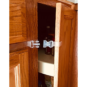 Clear/MultiUse Baby Toddler Child Children Safety Latches Self Adhesive for Lazy Susan Refrigerator Frides/Freezers Special needs Adults and Children. 1 Count per package.