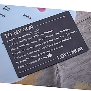 Jstud Wallet Card To Son from Mom Son Birthday Gifts Inspiratioanl Engraved Wallet Insert Card for Son
