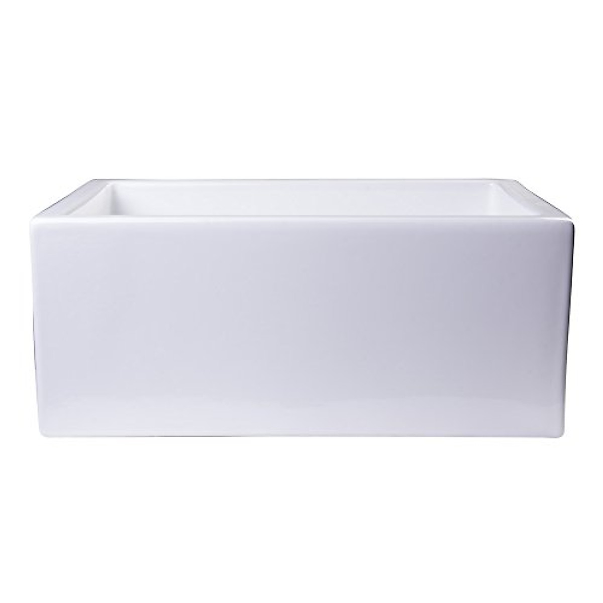 ALFI brand AB2418SB-W Smooth Thick Wall Fireclay Single Bowl Farm Sink, 24", White