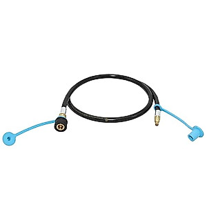 Flame King Quick Connect Hose for RV, Van, Trailer, LP Gas Only, 48 inches (4-Ft), 1/4" ID Thermo Plastic Hose Assembly, 100395-48a , Black