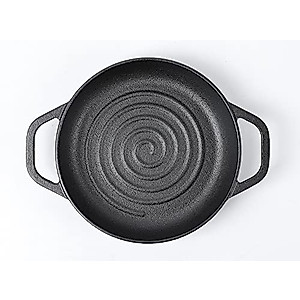 HAWOK Cast Iron Bread Cloche, Dia.7.8inch/20cm, Sourdough Baking Pan Pre-seasoned Black