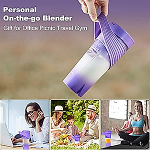 COKUNST Portable Blender, Blender for Shakes and Smoothies, 16oz Portable Blender USB Rechargeable with Staw, Mini Mixer Bottle Blender Cup for Travel, Gym, Office