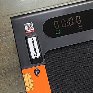 KONDAFILA 2 in 1 Under Desk Treadmill Orange, Large Running Area 56"x23"x5", Walking Pad Long for Home Office with Wheel, 220lb Capacity, App & Remote Control, Automatic Sensing, Easy Setup