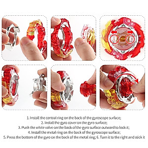 Battling Tops Burst B-203 Helios Hyperion Ultimate Fusion DX with Right/Left Spin Bey Blades Launcher, Gaming Top Spinning Toy Gift for Boys (B-203-01)