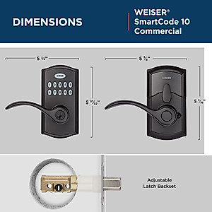 Smartcode Electronic Commercial Deadbolt - Matte Black, Keyless Entry + Keypad with Lever
