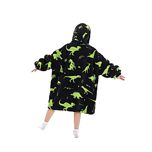 Pterygoid Wearable Blanket Hoodie for Kids,Toddler Oversized FLeece Hooded Sweatshirt with Pocket for Children Girls Boys