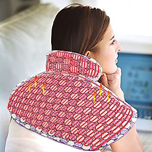 Full Weighted Heating Pad for Neck and Shoulders, Pasonio Large Electric Heated Wrap for Cramps and Pain Relief - 2.4lb Hot Heat Pad with Moist & Dry Heat Therapy Options, Washable- (18"x22") - PYQ02