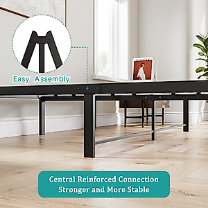 VERFARM 14 Inch Full Size Bed Frame, Heavy Duty Metal Platform Bed Frame Full, Steel Slats Mattress Foundation with Storage, No Box Spring Needed, Noise-Free, Easy Assembly, Black, Full