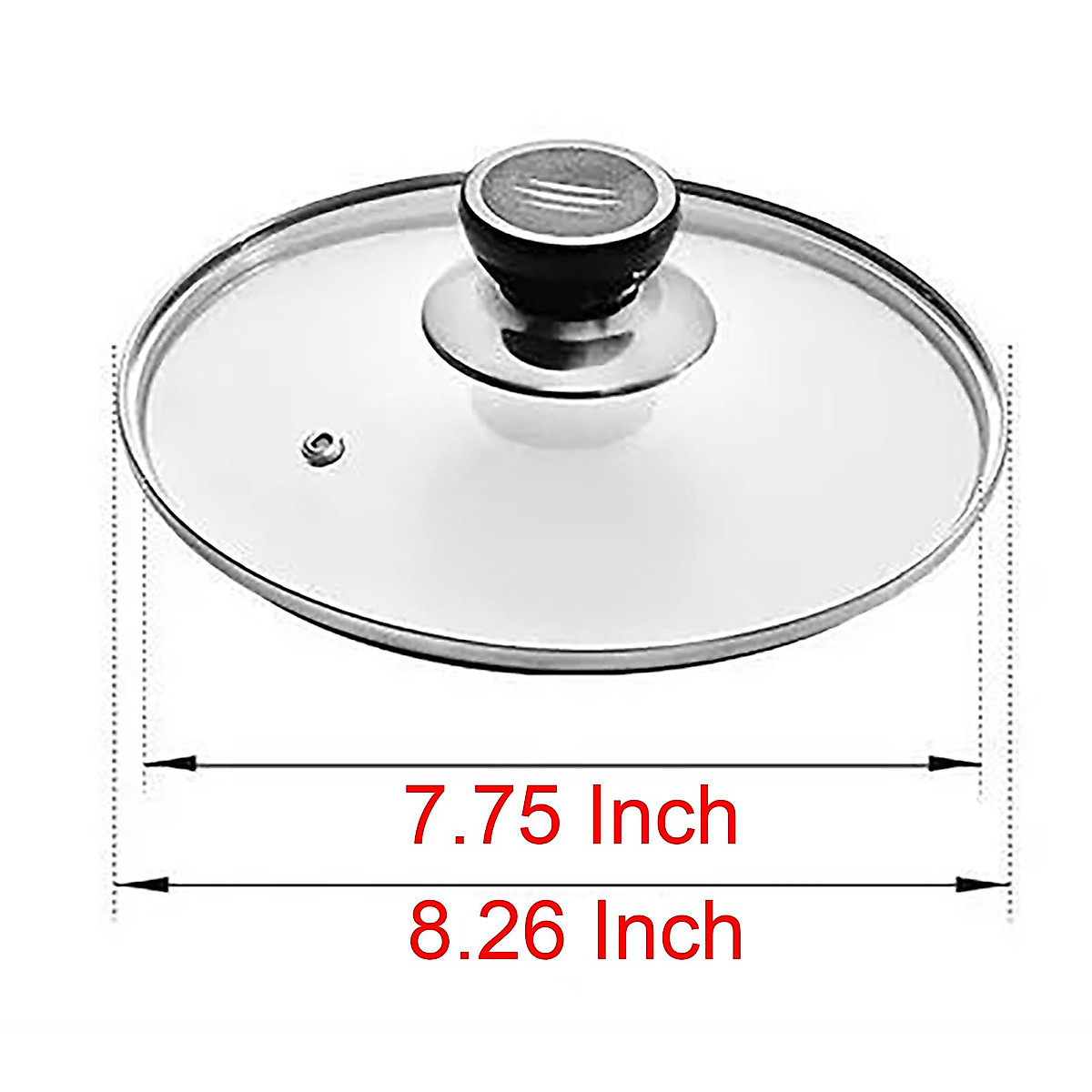Tempered Glass Pot Cover, 7.8 Inch Griddle Lid with Insulated Handle for Cheese Melting Dome, Steaming Cover, Cooking Pot Cover at Home and Outdoors (20cm)