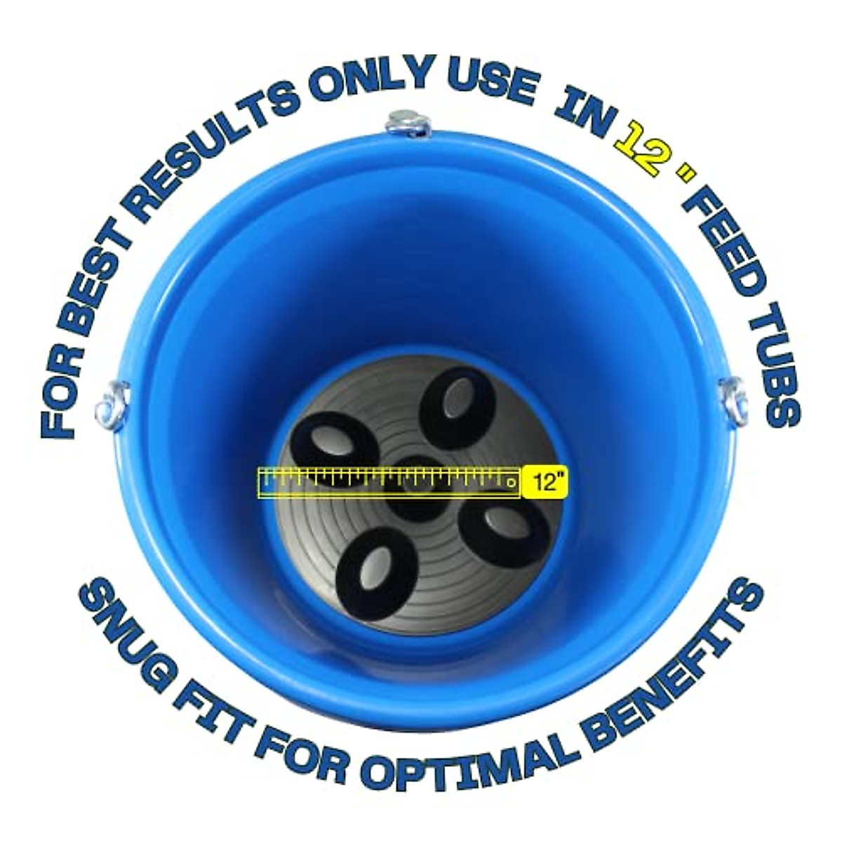 Drop 'N' Slow® Patented Portable Equine Slow Feeder Insert Designed to Reduce Choke, Curb Bad Eating Habits and Promote Healthy Digestion in Horses - Fits 12 Inch Round Feed Tubs