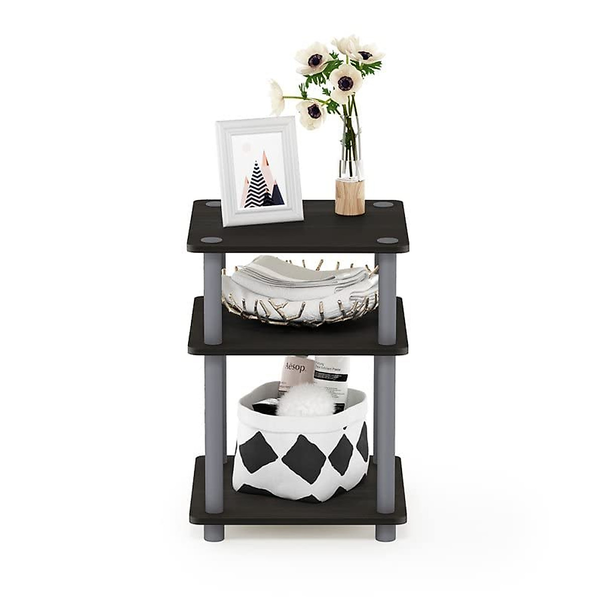 Furinno JAYA Oval End Table, Two, Walnut