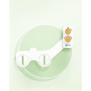 Bidet Attachment for Toilet, Ciays Ultra-Slim Bidet Toilet Seat Attachment, Self-Cleaning Dual Nozzles, Non-Electric Bidet Attachment for Sanitary and Feminine Wash, Bamboo/White