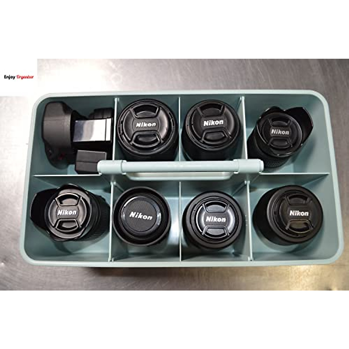 Enjoy Organizer- Commercial Large Portable Caddy Stackable Carry Caddy, Black, Carrier for Cleaning Supplies, Tools, All-Purpose Carry Caddy Made In USA (Mint)