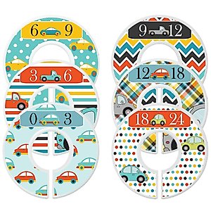 Mumsy Goose Baby Boy Clothes Dividers Nursery Closet Dividers Cars and Trucks