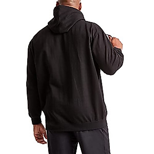 Champion Powerblend Fleece Hoodie, Hooded Sweatshirt for Men, (Reg. or Big & Tall), Black Script, Small