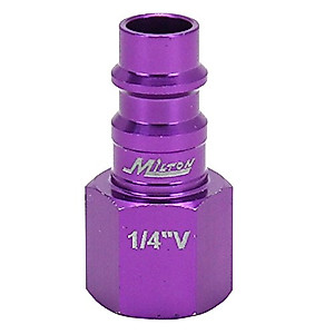Milton ColorFit Coupler & Plug Kit (5 Piece), Hi-Flo V-Style 1/4 NPT Purple, S-305VKIT