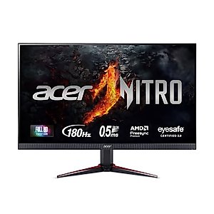 Acer Nitro 23.8" Full HD 1920 x 1080 PC Gaming IPS Monitor | AMD FreeSync Premium | 180Hz Refresh | Up to 0.5ms | HDR10 Support | 99% sRGB | 1 x Display Port 1.2 & 2 x HDMI 2.0 | VG240Y M3biip