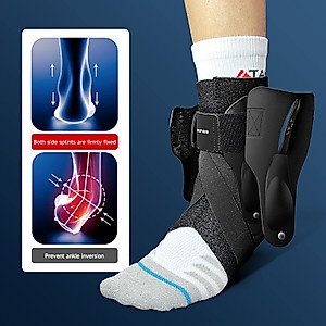Hocafer Ankle Brace for Women & Men - Ankle Support Sprained Ankle Brace for Achilles,Tendon,Sprain,Injury Recovery,Ankle Support Brace for Running, Basketball, Football (Black,L,Right)