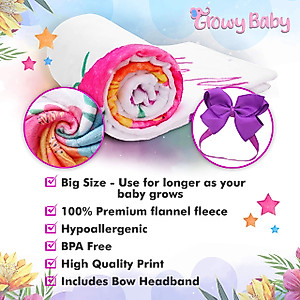 GROWY BABY Milestone Blanket for Baby Girl Gifts - Nursery Decor Baby Monthly Milestone Blanket Girl - Newborn Baby Shower Flannel Fleece Girl Milestone Blanket - 60"x40"