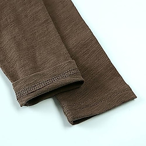 Baby Boys Girls French Terry Crewneck Sweatshirt Crewneck Sweatshirt Solid Cotton Soft Tshirts Vintage Dress Outfit Brown