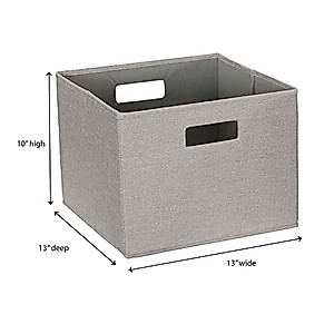 Household Essentials Fabric Storage Bins 2 Piece Set, Strong Poly-Woven Fabric, Sturdy Chipboard Sides