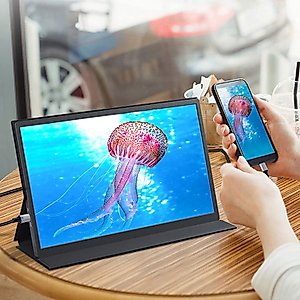 Portable Multifunctional Display IPS Screen 1080P HD Monitor 178 ° Wide Viewing Angle, Cell Phone/Computer External Expansion Screen