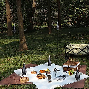 tewei 6 Pack Outdoor Citronella Torches, 59 inch Metal Garden Torches for Outside, Easy to Refill Citronella Outdoor Black Flickering Flame Torch Light for Backyard Outside Patio Lighting Party