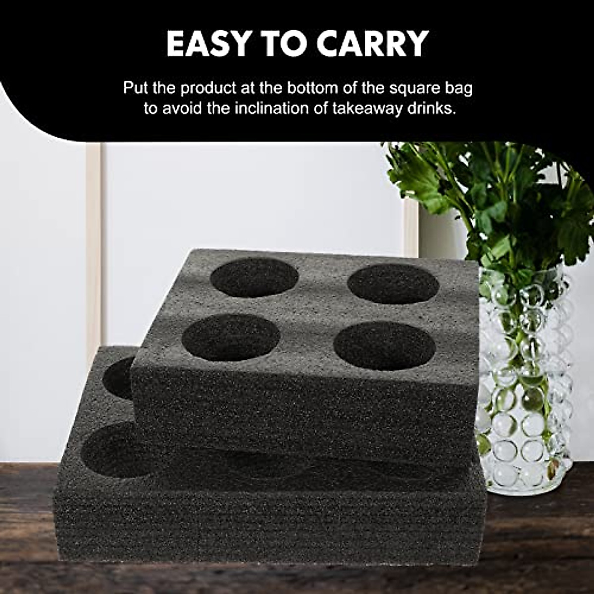 Cabilock 2pcs Pearl Cotton Cup Holder Drink Carrier Holder Drink Carry Tray Beverage Carrier Tray Cold Drinks Carrier Take Out Containers Coffee Mug Holder Cup Carrier Tray Outdoor Beer Can