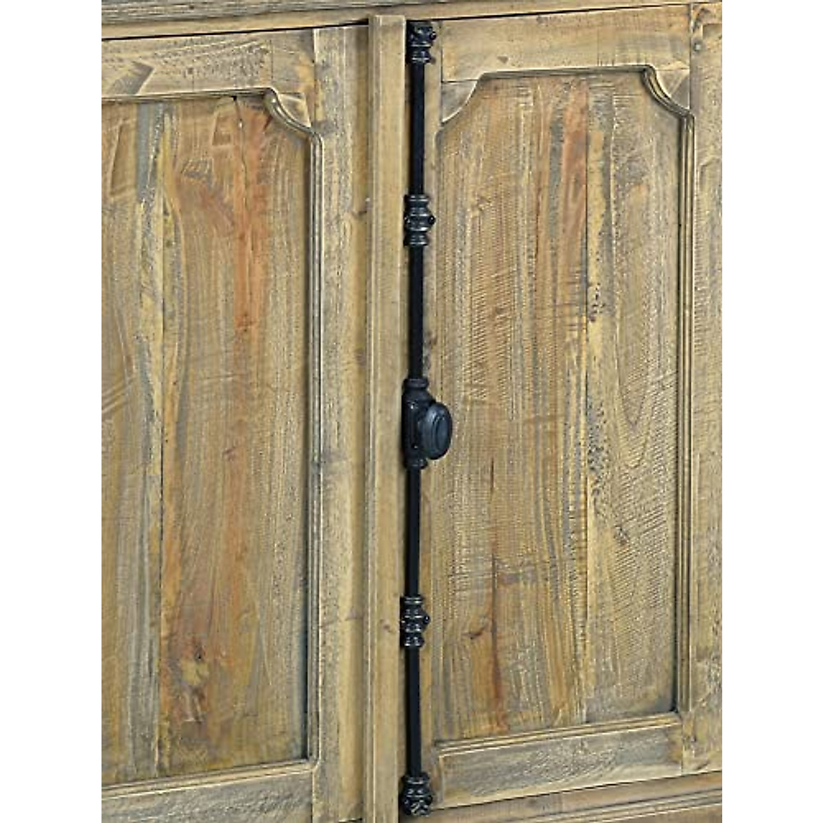 Sunset Trading Cottage 71" Panel Door Credenza | Driftwood Brown Solid Wood Fully Assembled Cabinet Sideboard