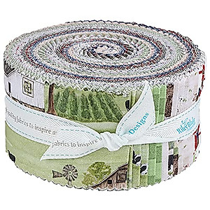 Tara Reed Barn Quilts Rolie Polie 40 2.5-inch Strips Jelly Roll Riley Blake Designs RP-11050-40, Assorted, 2.5 Inches
