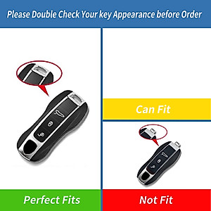 AKIYHIEI for Porsche Key Fob Cover with Keychain Lanyard, Key Fob Protector Shell Compatible with Porsche 911 Cayenne Panamera TAYCAN 3 Button Keyless Entry Smart Key Case (Blue)
