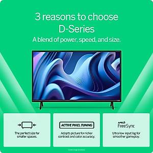 VIZIO 24-inch D-Series Full HD 1080p Smart TV with Apple AirPlay and Chromecast Built-in, Alexa Compatibility, D24f-J09, 2022 Model