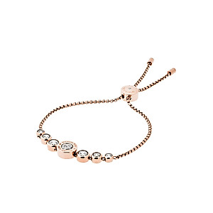 Michael Kors Stainless Steel and Cubic Zirconia Chain Bracelet for Women, Color: Rose Gold (Model: MKJ5336791)