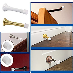 YuGtcen Door Stop Bumper Tips 24 Pack, Doorstopper Bumpers White Silicone Rubber Replacement Stopper Ends Caps,Rubber Door Stop Stud Replacement Tips Universal Fit for Wall Floor Protection